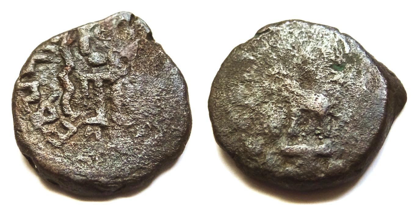 INDIA, SATRAPS OF MATHURA: Sodasa copper coin with Lakshmi. Very Rare.