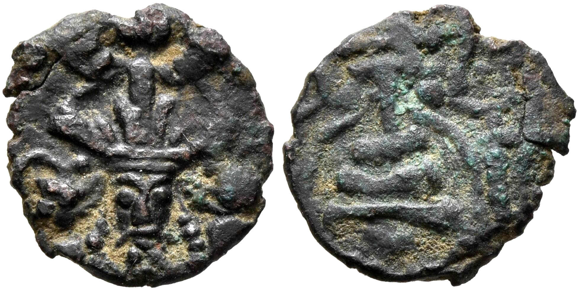 INDIA, HUNNIC: Kidarite king with frontal bust. RR and CHOICE.