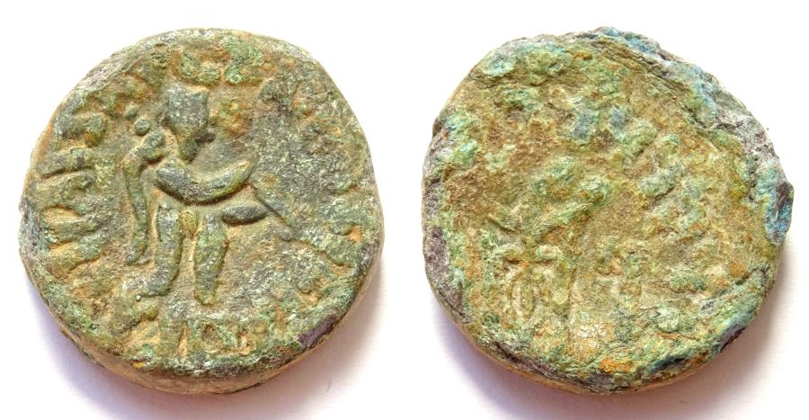 INDIA, INDO-GREEK: Strato II lead coin. Very Rare. | Ancient Eastern Coins