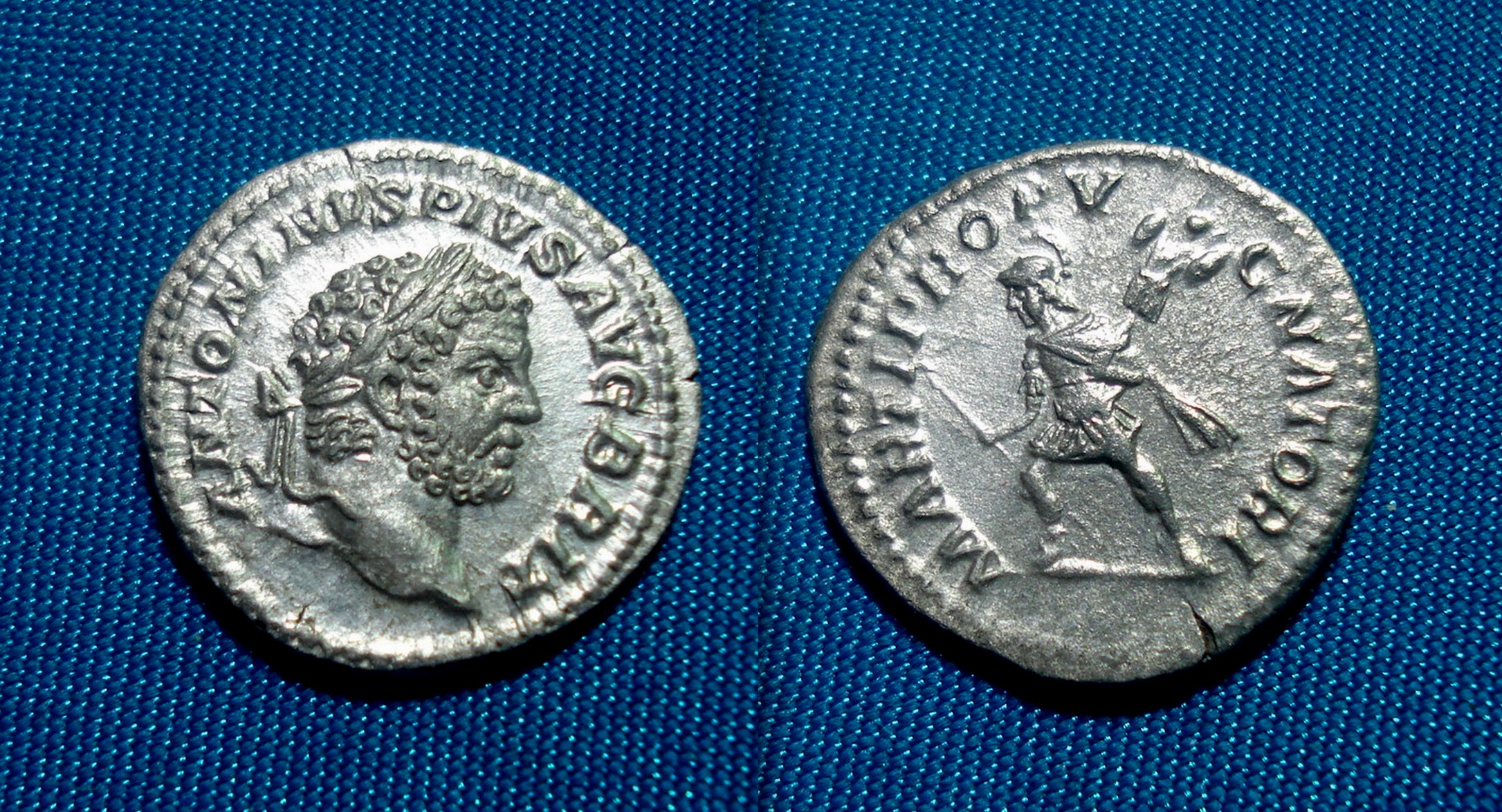 Caracalla AR Denarius / Mars | Roman Imperial Coins