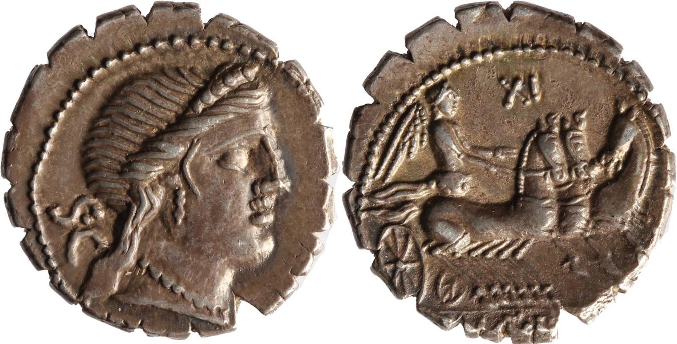 Rome Republic, C. Naevius Balbus. c. 79 BCE, AR serrate denarius ...