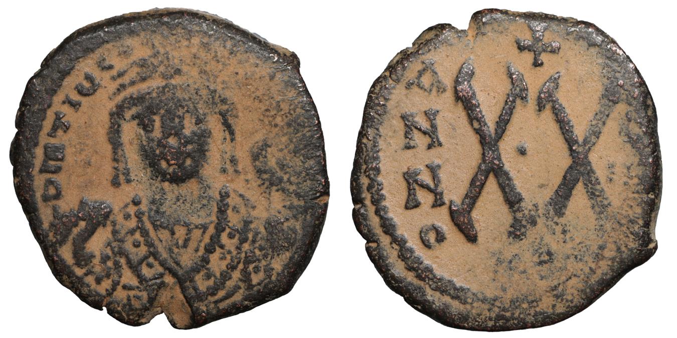 Tiberius II Constantine 578-582 AD 20 Nummi Antioch year 2 Sandy Patina