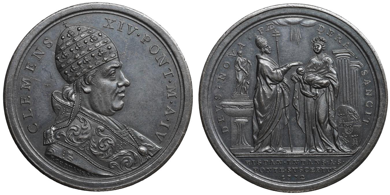 Papal States Clement XIV 1769-1774 Medal year IV 1772 | Tokens & Medals