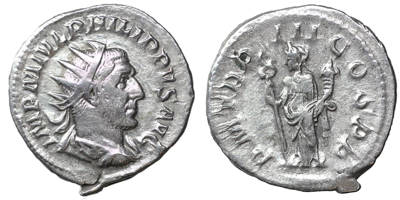 Philip I AR Antoninianus Rome AD 246 Felicitas XF+ | Roman Imperial Coins