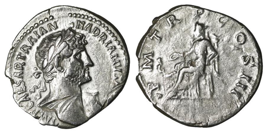 Hadrian Denarius 119-122 AD aXF Salus Roman Coins | Roman Imperial Coins