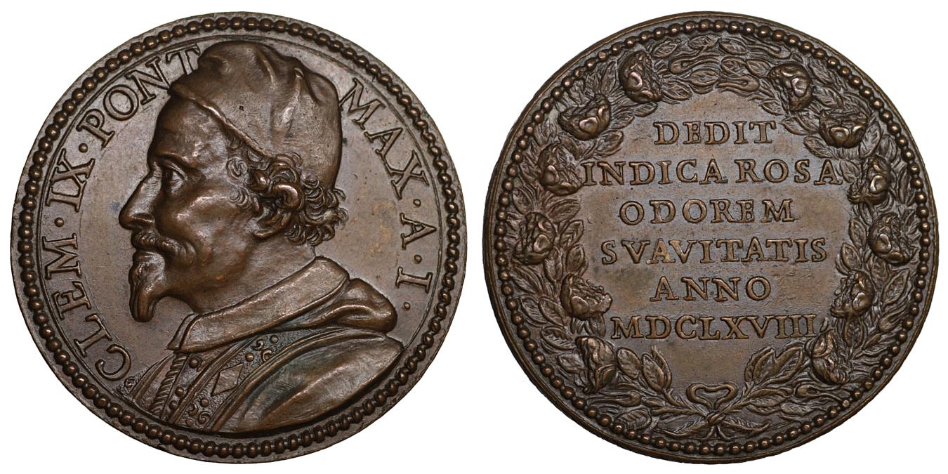 Papal States. Clement IX (1667-1669) Posthumous Medal 1668 Rare. Mint State