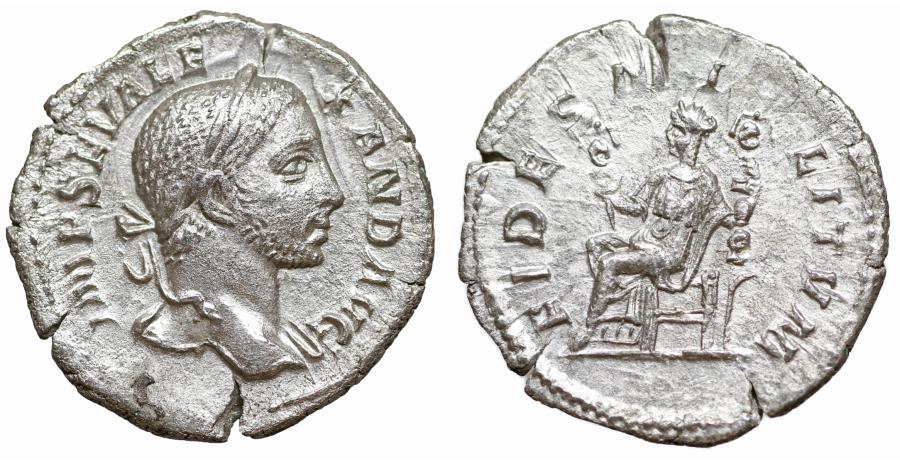 Severus Alexander 222-235 Denarius FIDES MILITVM XF | Roman Imperial Coins