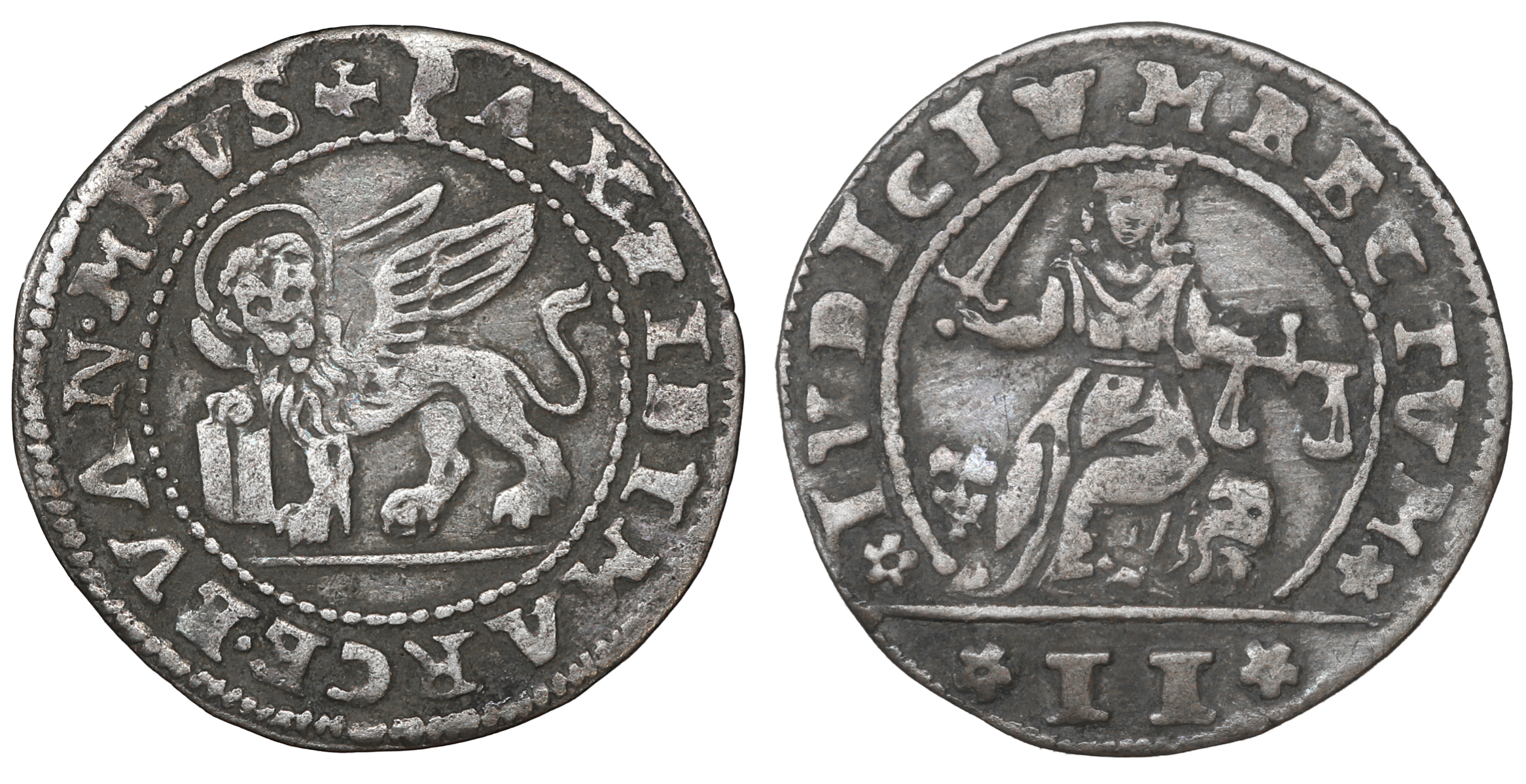 Venice Issued for colonies 1570 Gazzetta or 2 Soldi XF | European Coins