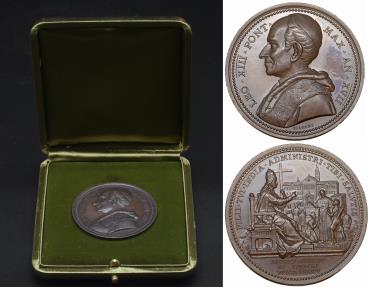 Papal States Leo XIII AE Medal 1894 500 Specimen R2 Mint State