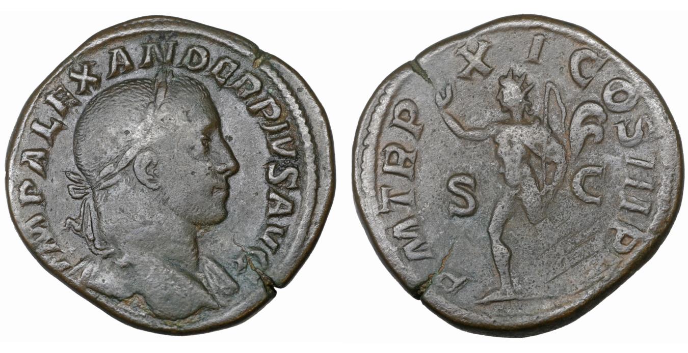 Severus Alexander 222-235 AD Sestertius / Sol | Roman Imperial Coins
