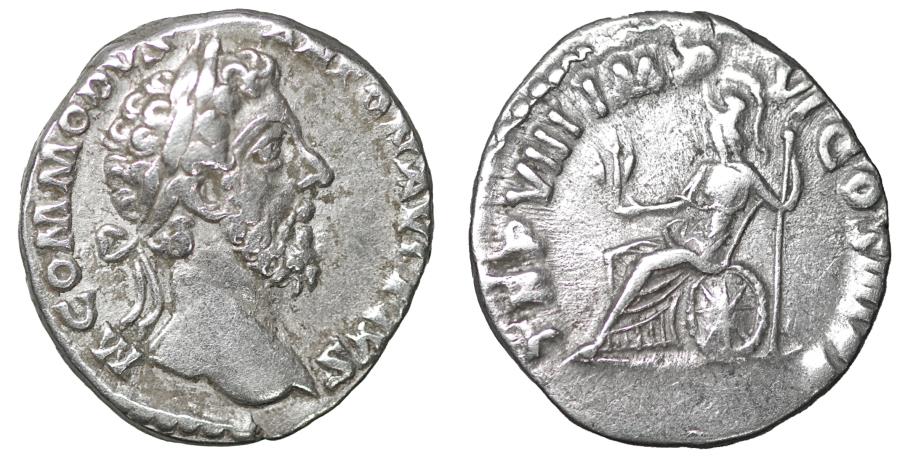 Commodus 177-192 Silver Denarius aXF Roman Coins | Roman Imperial Coins
