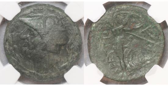 Bruttium The Bretti Æ Didrachm 208-203 BC NGC XF | Greek Coins