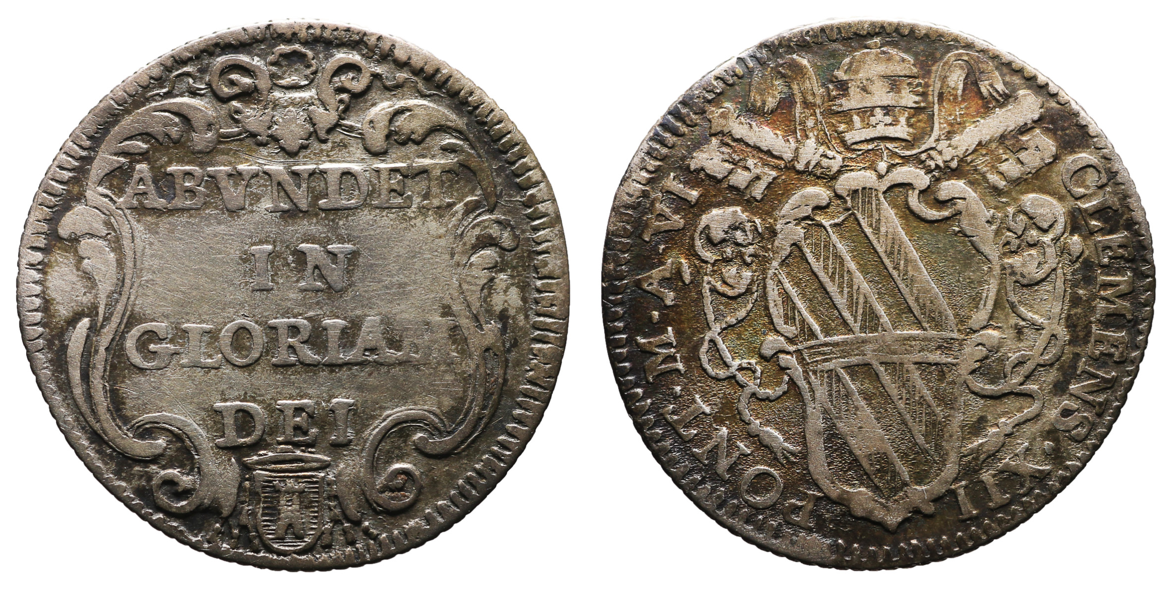 Papal States Clement XII 1730-1740 Giulio Abundent in Gloriam Dei R2 UNC