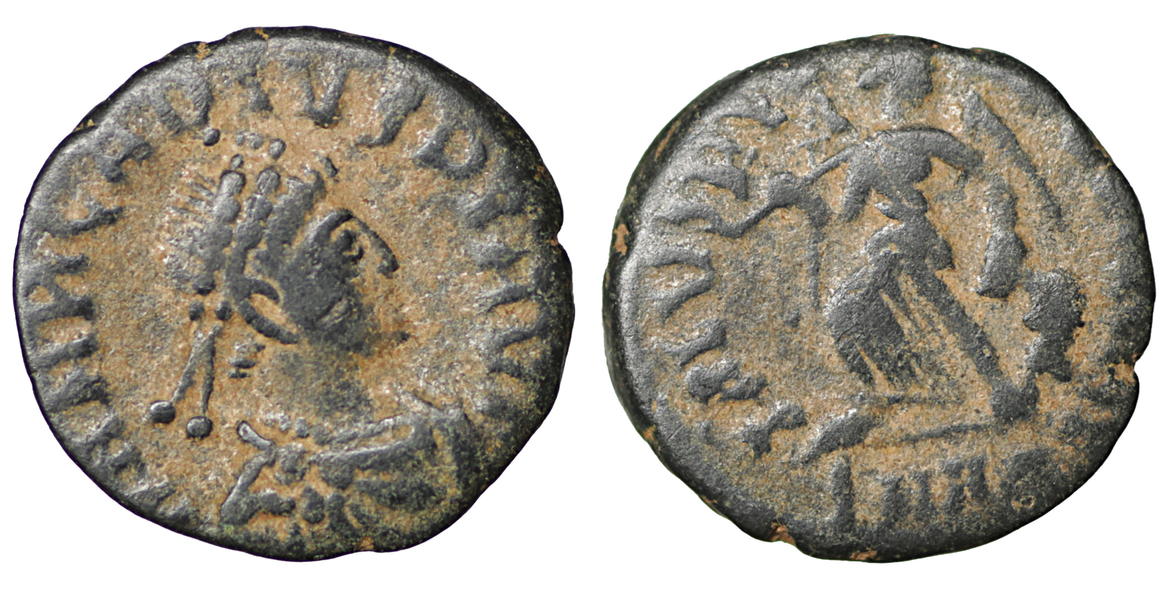 Arcadius 383–408 AD Bronze Cyzicus / Victory | Roman Imperial Coins