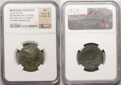 Bruttium The Bretti Æ Didrachm 208-203 BC NGC XF | Greek Coins