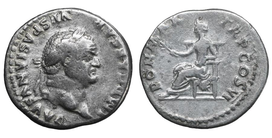 Vespasian Silver Denarius 75 Rome VF+ Roman Coins | Roman Imperial Coins