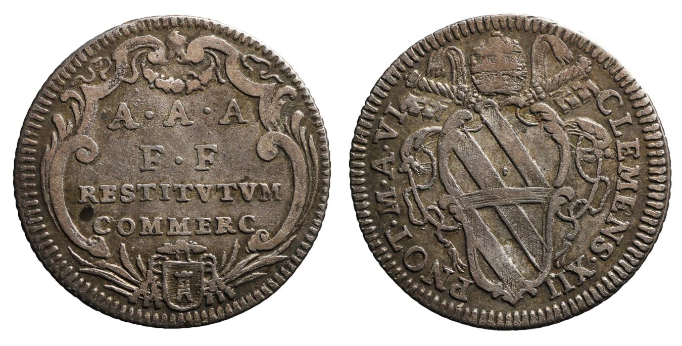 Papal States Pope Clement XII 1730-1740 Giulio R2 UNC | European Coins