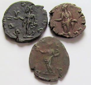 Tetricus I and his son Tetricus II (270-274 A.D.), group of 3x ...