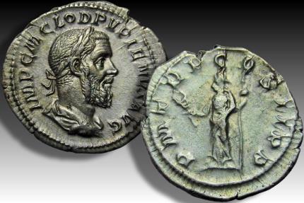 AR denarius Pupienus, Rome mint 238 A.D. - superb portrait ! | Roman ...