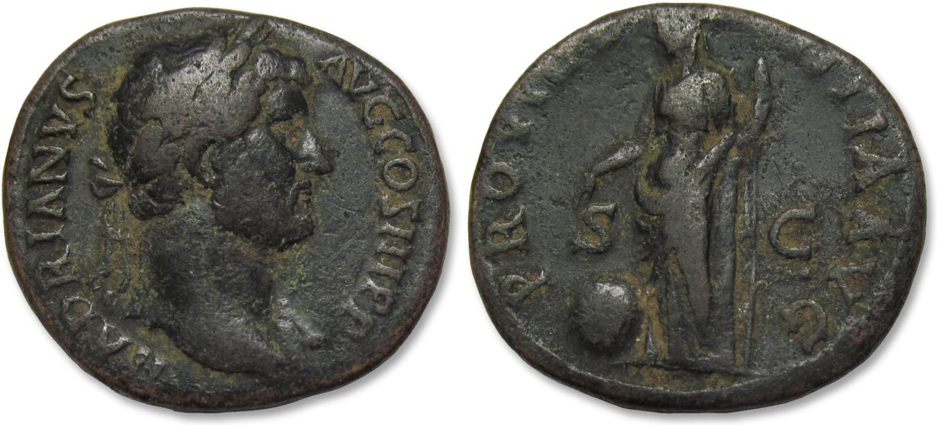 AE sestertius Hadrianus, Rome mint circa 134-138 A.D. - PROVIDENTIA AVG ...
