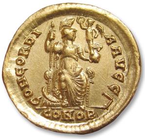 AV gold solidus Arcadius, Constantinople mint, 3rd officina (Γ) 395-402 ...