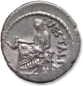 AR denarius C. Clodius Vestalis, Rome mint 41 B.C. | Roman Republican Coins