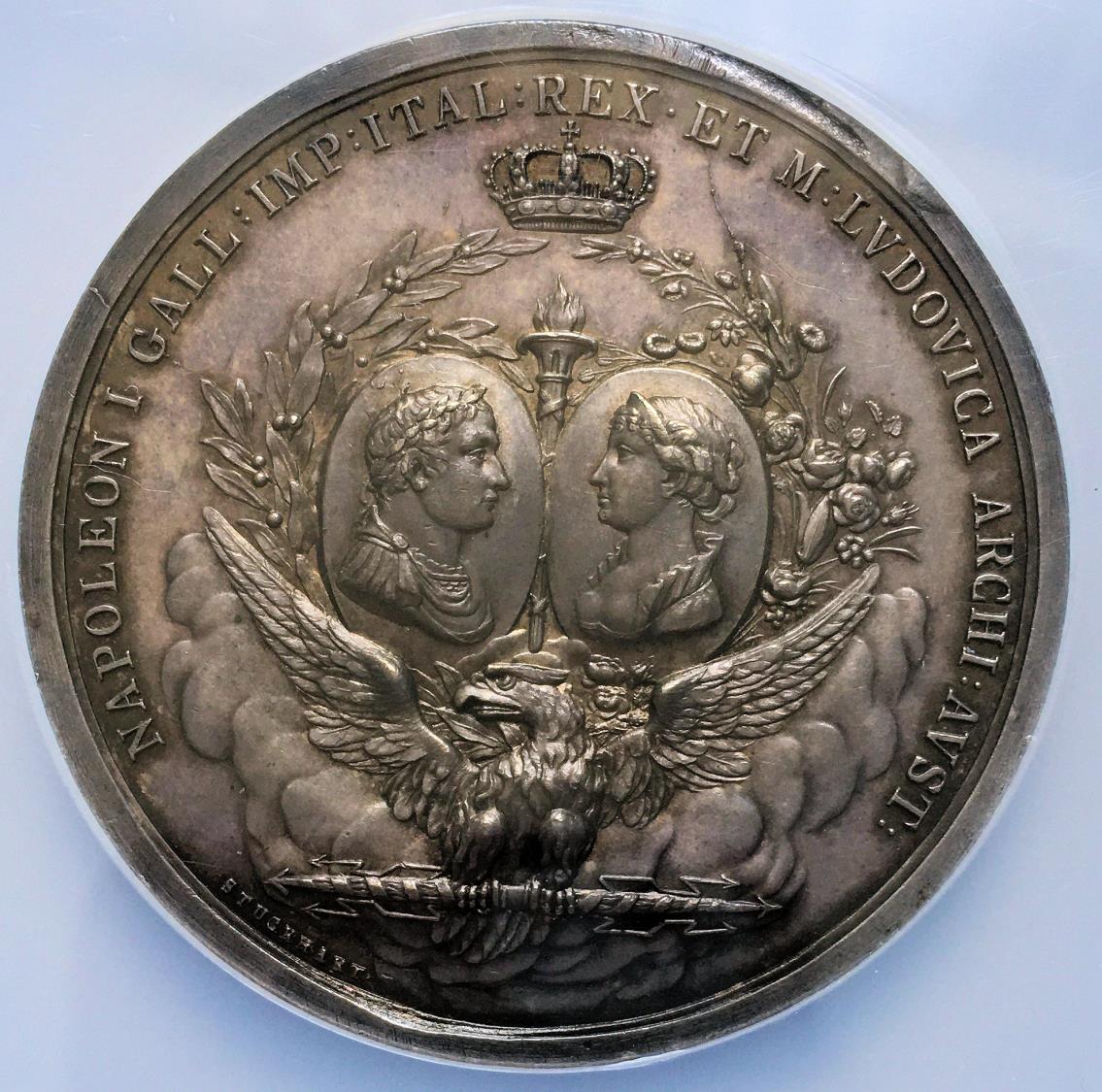 Napoleon Bonaparte 1811 A.D.: 49mm SILVER medal on the birth of ...
