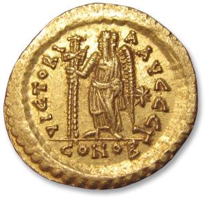 AV gold solidus Leo I, Constantinople mint 3rd officina (Γ) circa 457 ...