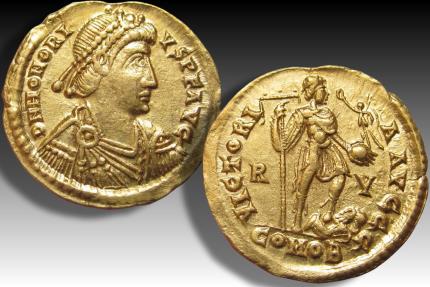 AV gold solidus Honorius, Ravenna mint circa 402-406 A.D. | Roman ...