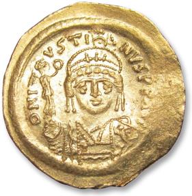 AV gold solidus Justin II / Justinus II, Constantinople mint 567-578 A ...