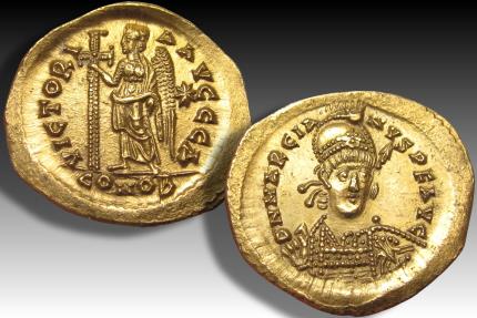 AV solidus Marcian / Marcianus, Constantinople mint, 1st officina 450 ...