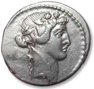 AR denarius C. Vibius Varus, Rome mint 42 B.C. - nicely struck reverse