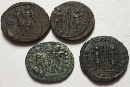 Group of 4x follis Constantinian Dynasty: Constantine I and Constantine II