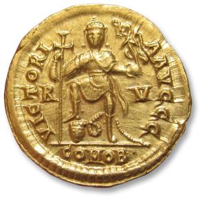 AV gold solidus Valentinian III / Valentinianus III, Ravenna mint 426 ...