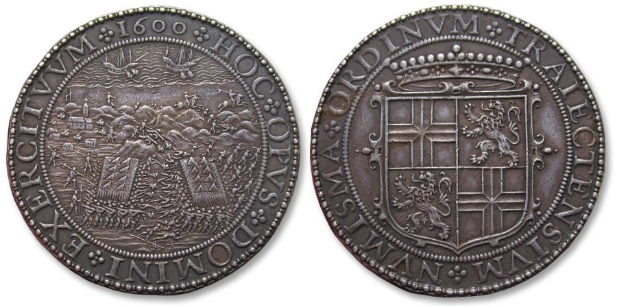 RARE AR silver medal 1600 by C. van de Vogelaer: Dutch victory over the ...