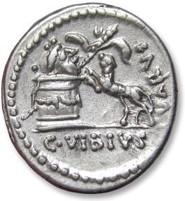 AR denarius C. Vibius Varus, Rome mint 42 B.C. - nicely struck reverse