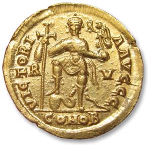 AV gold solidus Valentinianus III / Valentinian III, Ravenna mint circa ...