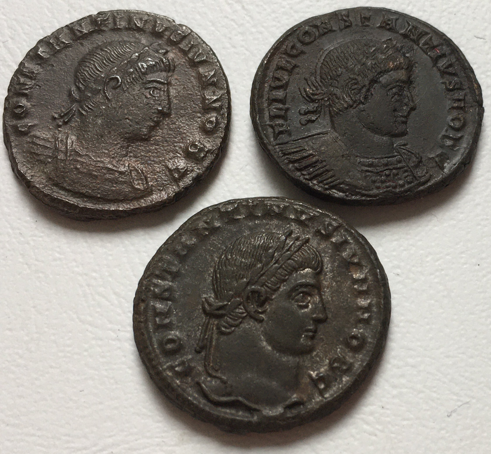Group of 3x follis Constantinian Dynasty: Constantine II, Constantius II
