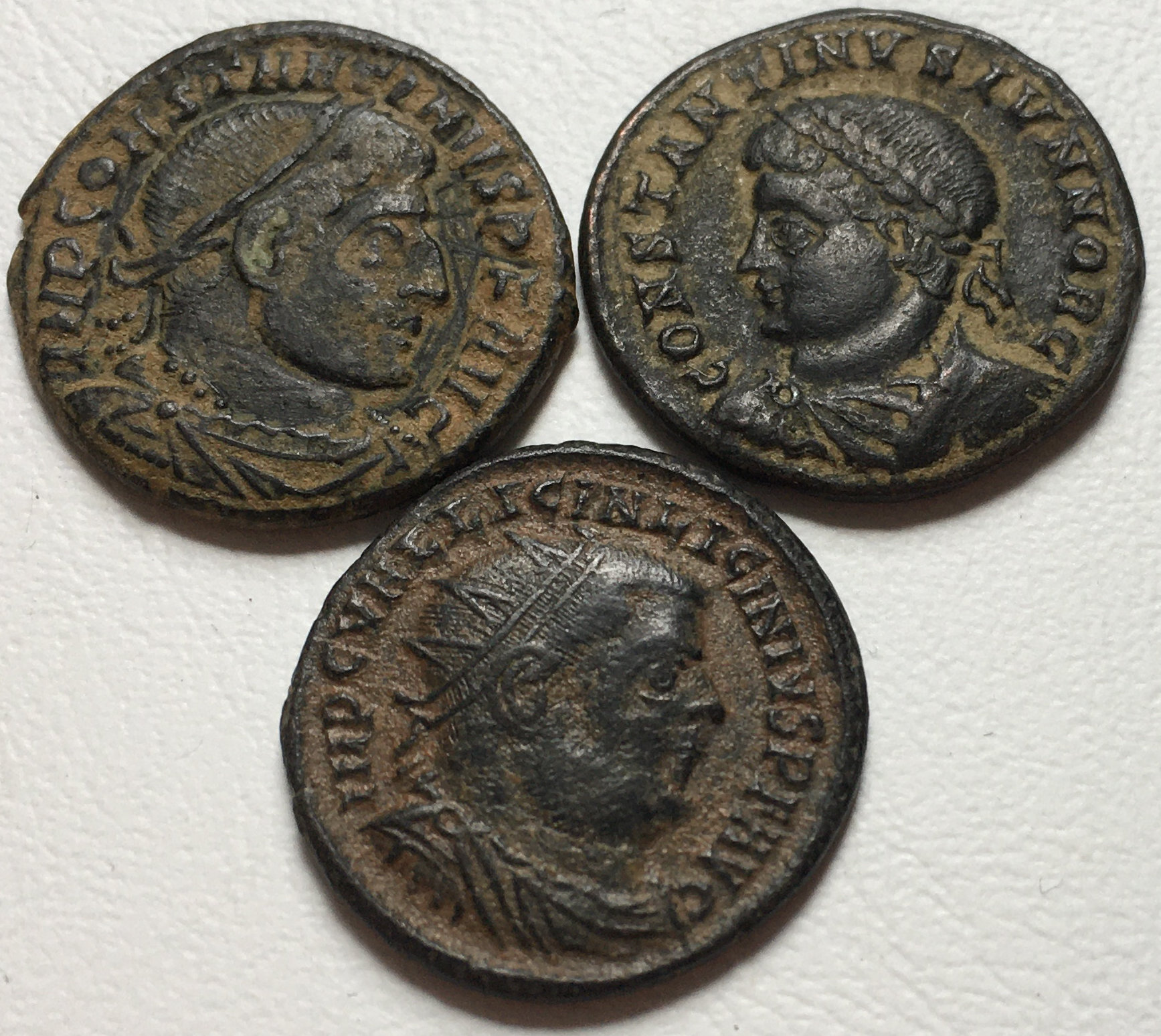 Group of 3x follis Constantinian Dynasty: Constantine I, Constantine II ...