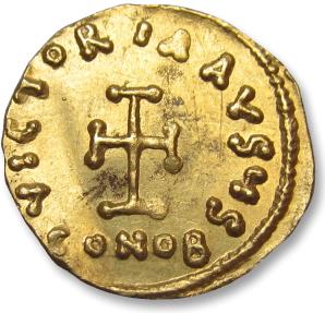 AV gold tremissis Tiberius III Apsimar, Constantinople mint 698-705 A.D.