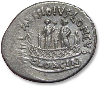 AR denarius L. Mussidius Longus, Rome 42 B.C. - Shrine of Venus ...