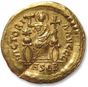 AV gold solidus Leo I, Thessalonica circa 462 A.D. - very rare consular ...