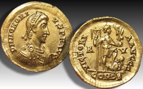 AV gold solidus Honorius, Ravenna mint circa 402-406 A.D. | Roman ...