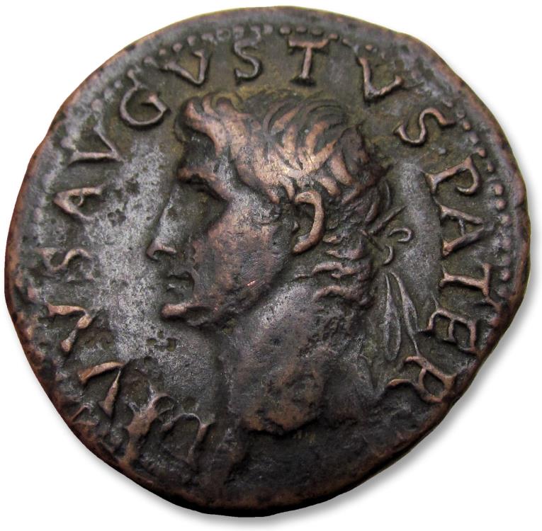 AE 30mm As Divus Augustus, struck under Tiberius, Rome mint 22-23 A.D.