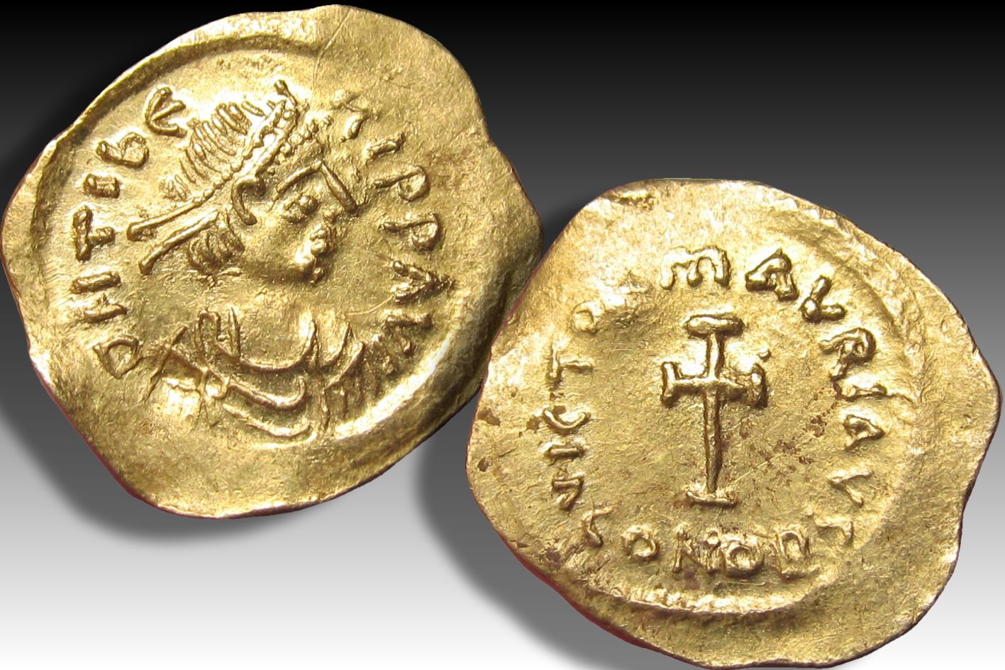 AV gold tremissis Maurice Tiberius, Constantinople mint 582-602 A.D ...