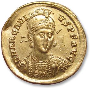 AV gold solidus Arcadius, Constantinople mint, 3rd officina (Γ) 395-402 ...