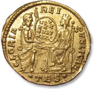 AV gold solidus Constantius II, Thessalonica mint circa 355-360 A.D ...