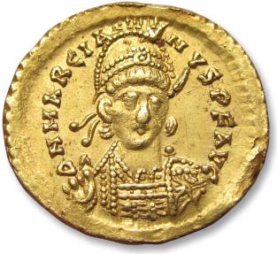 AV gold solidus Marcian / Marcianus, Constantinople mint 10th officina ...