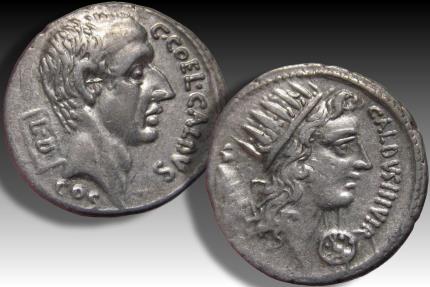 AR denarius C. Coelius Caldus, Rome mint 51 B.C. - nice example of this ...