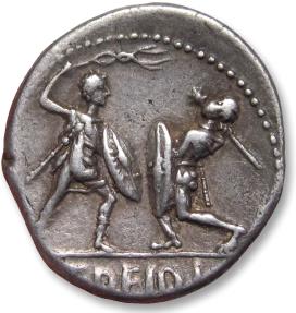 AR denarius T. Didius / Deidius, Rome mint 113-112 B.C. - fighting ...